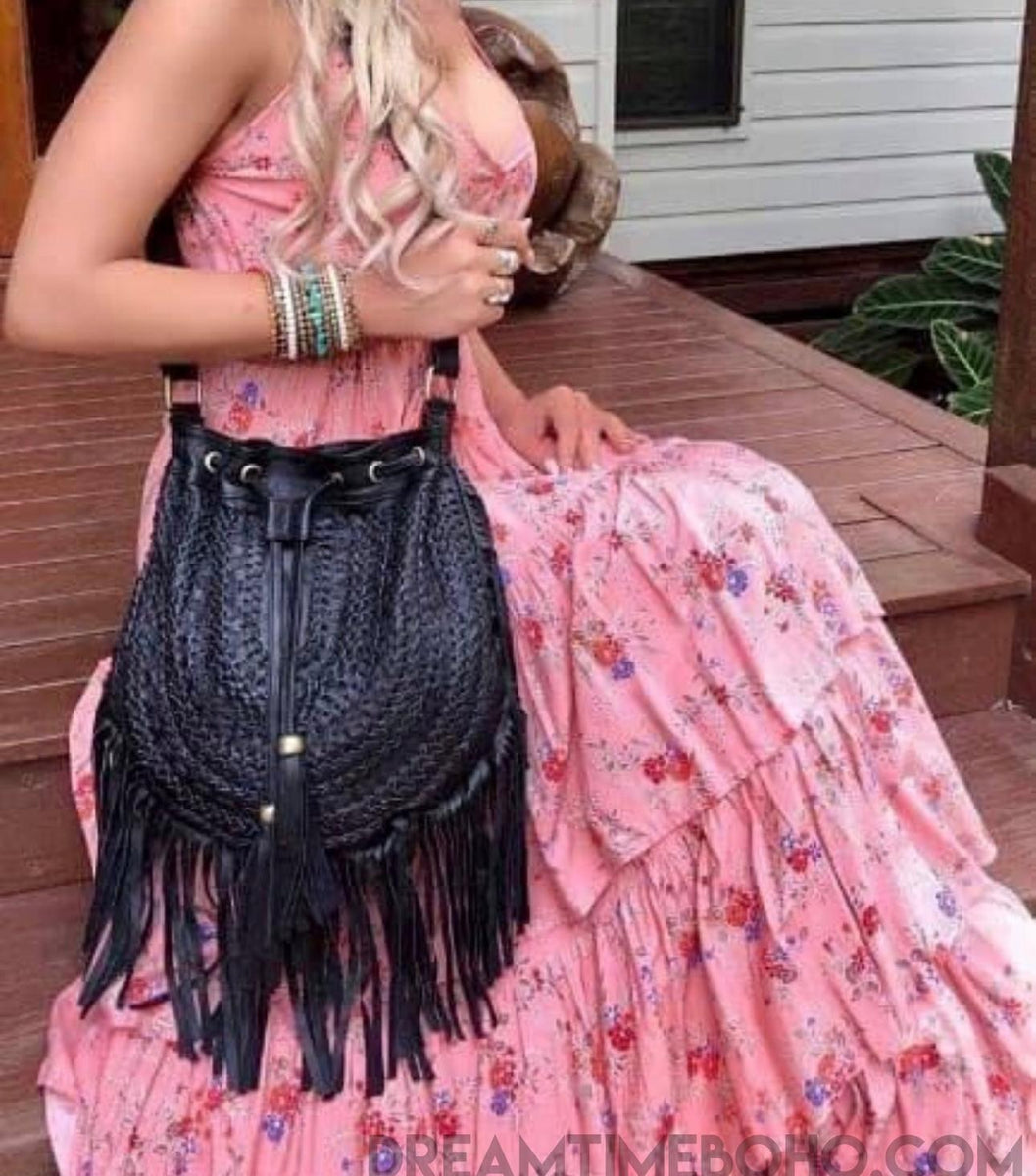 Gypsy Weave Fringe Leather Boho Bag – Dreamtime Boho