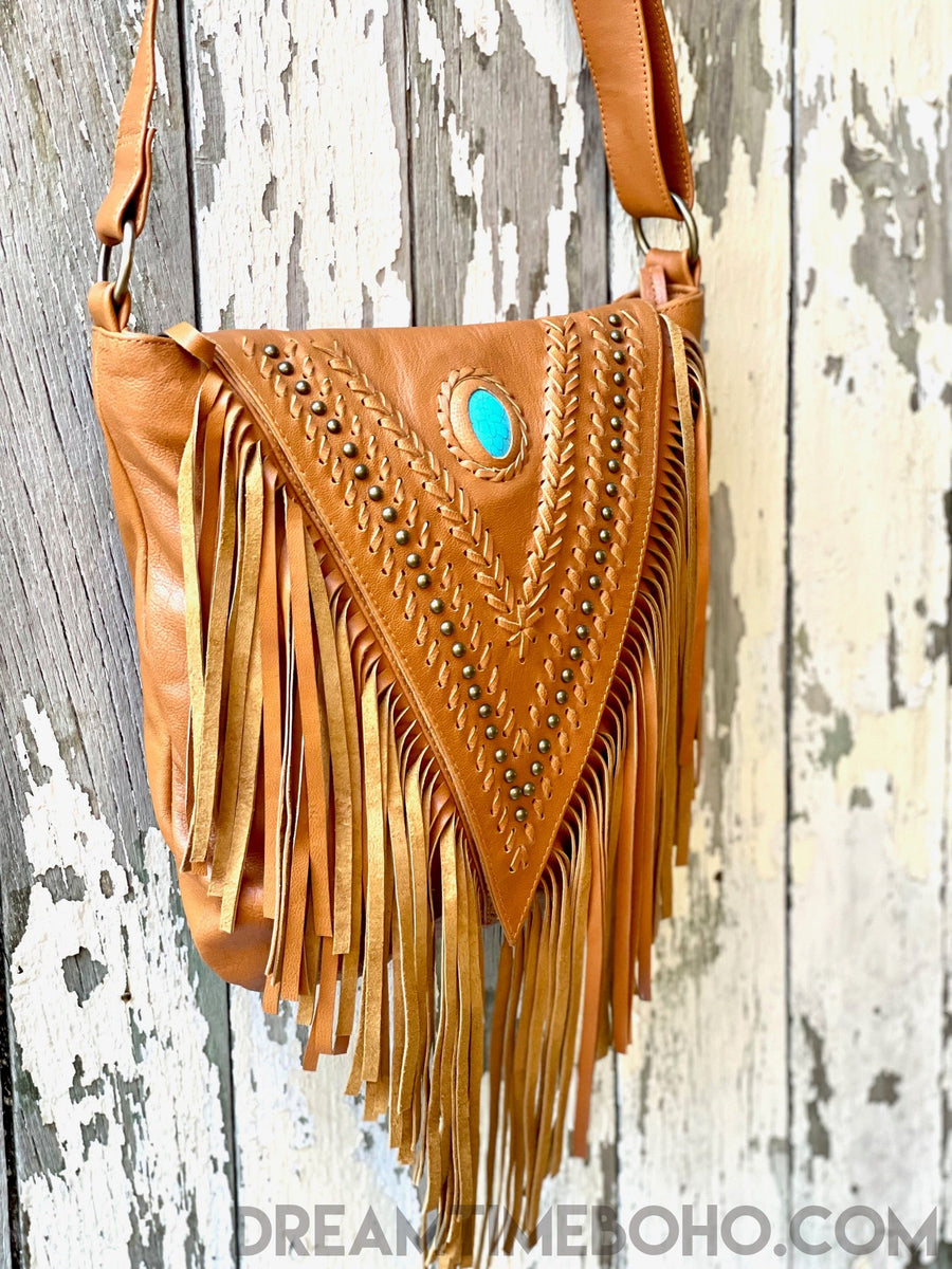 Handcrafted Leather Fringe Boho Bag – Dreamtime Boho